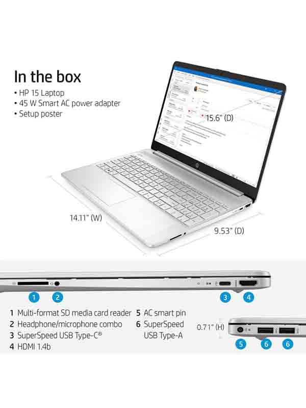 HP Laptop 15-dy2795wm, 15.6inch FHD Laptop, 11th Gen Intel Core i5-1135G7 Processor, 8GB RAM ...